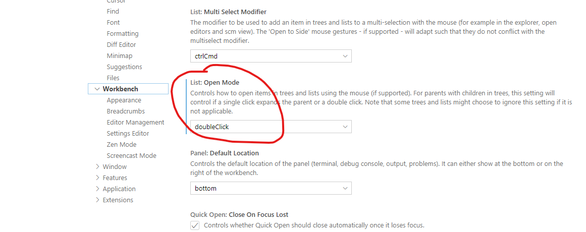 【VS Code】更改默认的单击打开文档模式_vscode将双击文件改成单机文件-CSDN博客