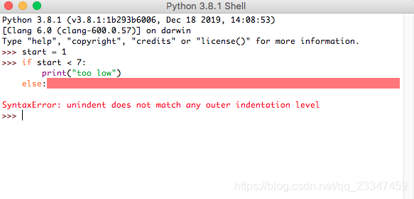 在python Idle中报syntaxerror Unindent Does Not Match Any Outer Indentation Level Csdn博客