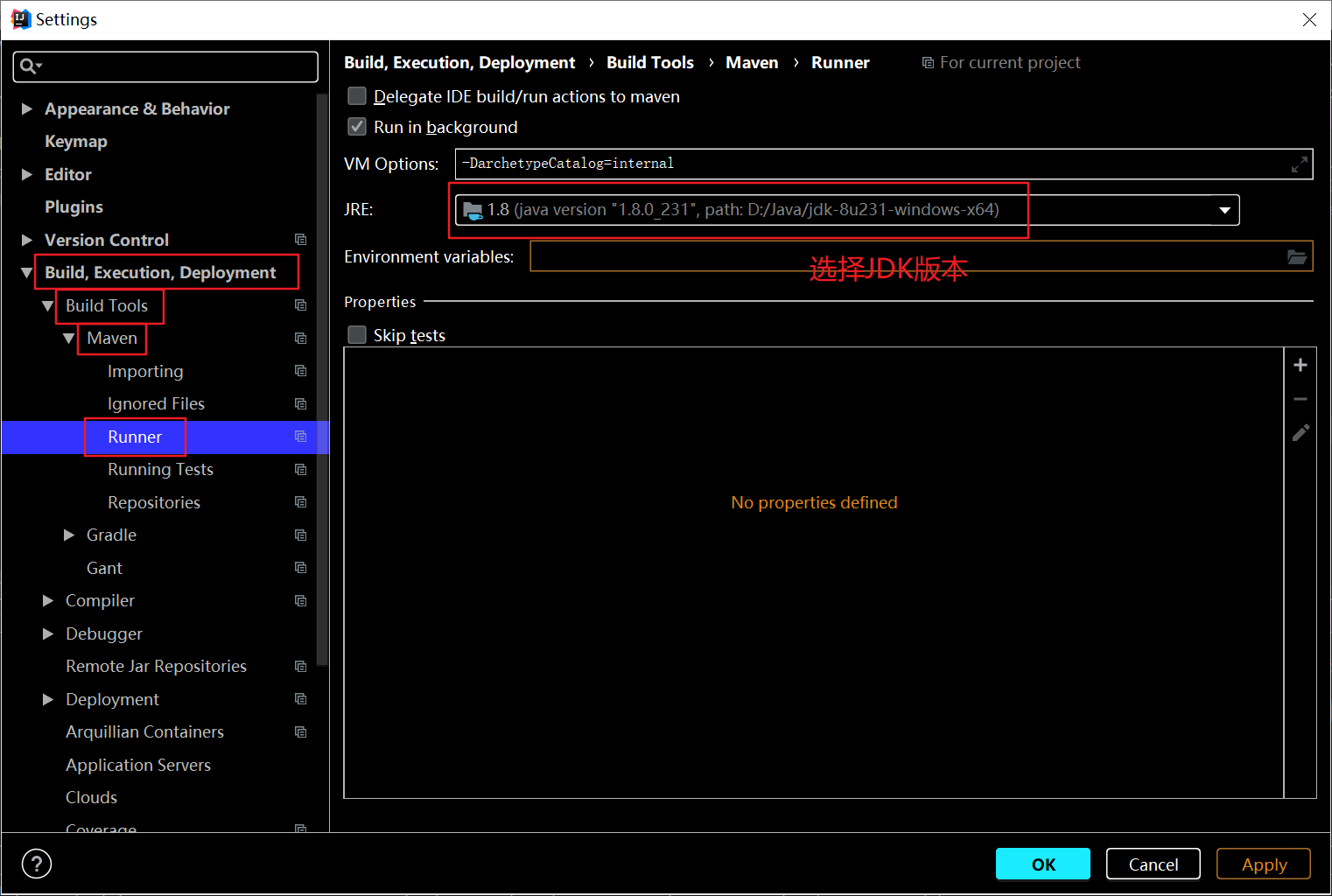 运行“travel[org.apache.tomcat.maven:tomcat7 maven plugin:2.1:run]时出错：未指定项目JDK_project jdk is not ...