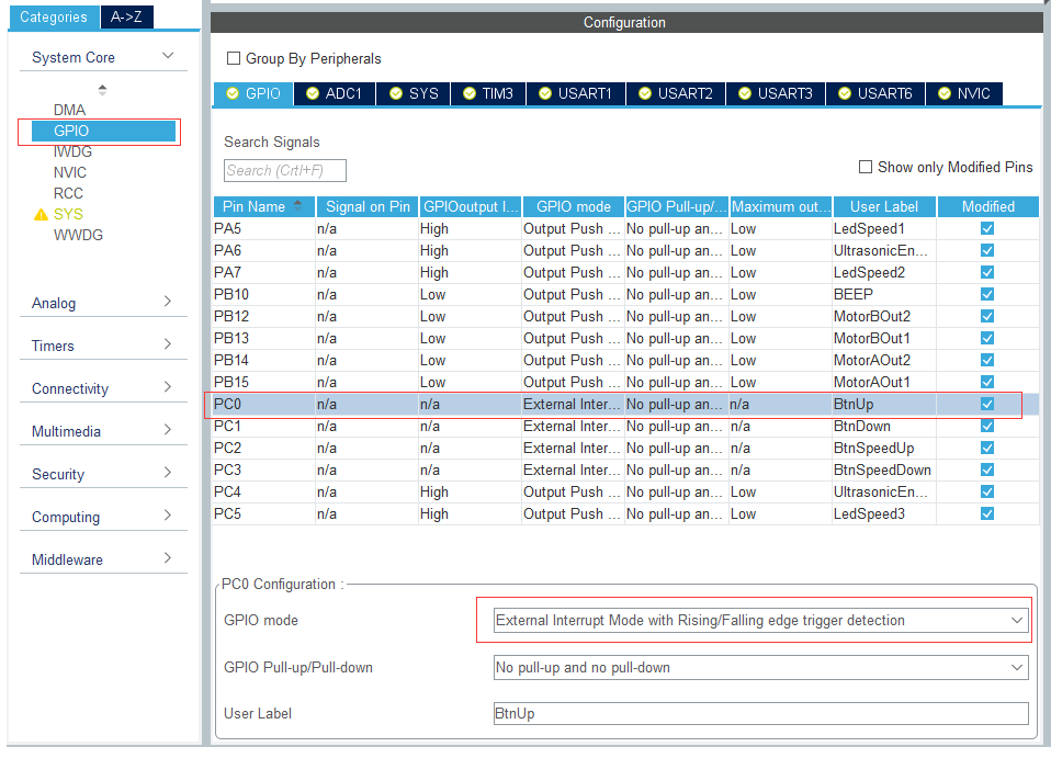 STM32 STM32CubeMX 使用GPIO中断_stm32 cube上升沿和下降沿中断-CSDN博客