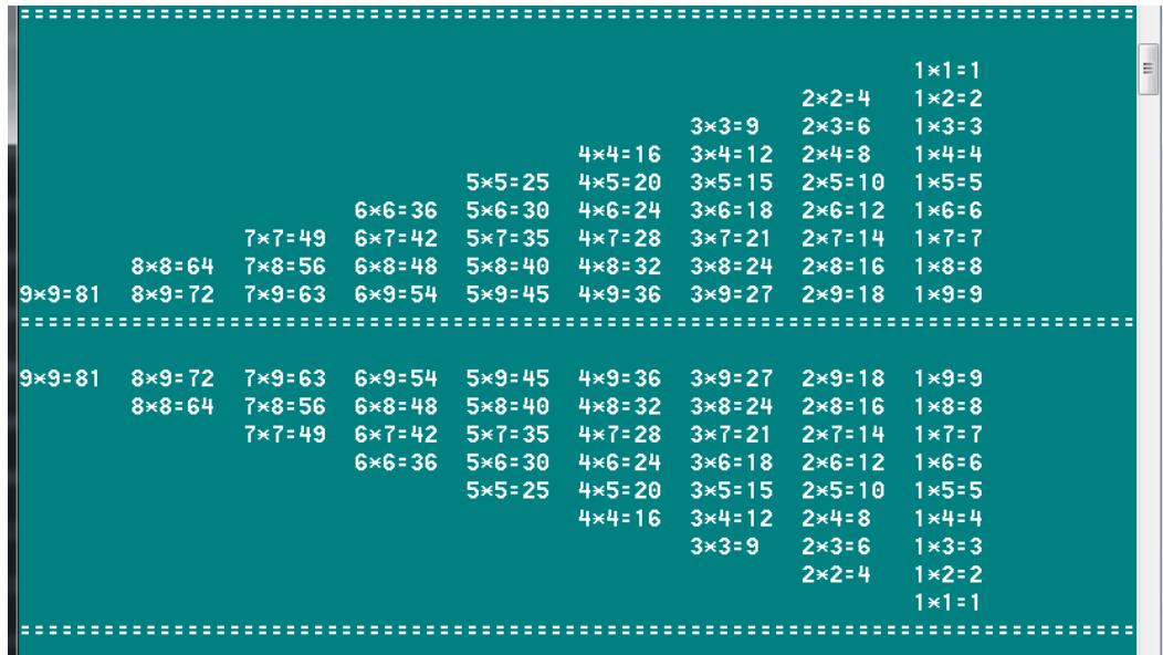 Python实现9*9乘法口诀表（while和for……in）_用python9×9乘法口诀表个位数空格-CSDN博客