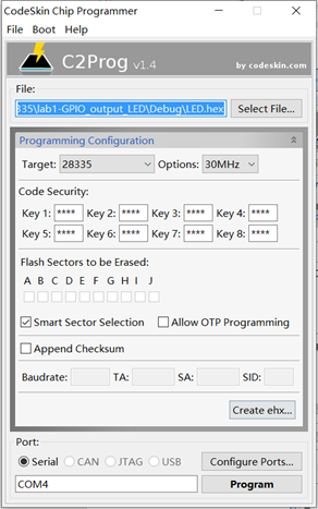 C2Prog串口烧写TMS320F28335 Flash实验_c2prog烧写28035-CSDN博客
