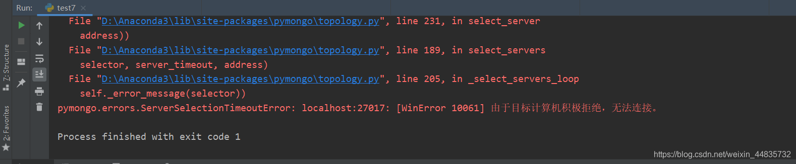 Pymongoerrorsserverselectiontimeouterror Localhost27017 Winerror