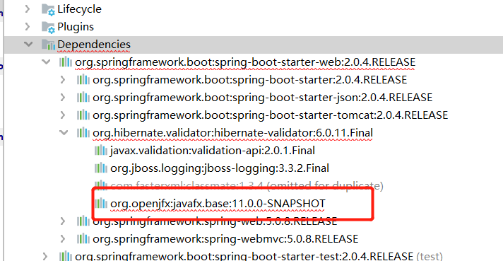 IDEA中maven仓库依赖报错：Cannot resolve org.openjfx:javafx.base:11.0.0-SNAPSHOT_unresolved dependency ...