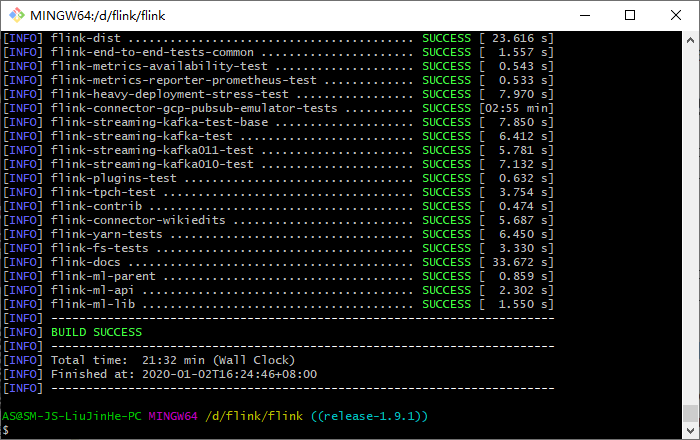Flink 编译 Flink1.9.1-CDH6.2 对应版本_flink-shaded 与 flink版本关系-CSDN博客