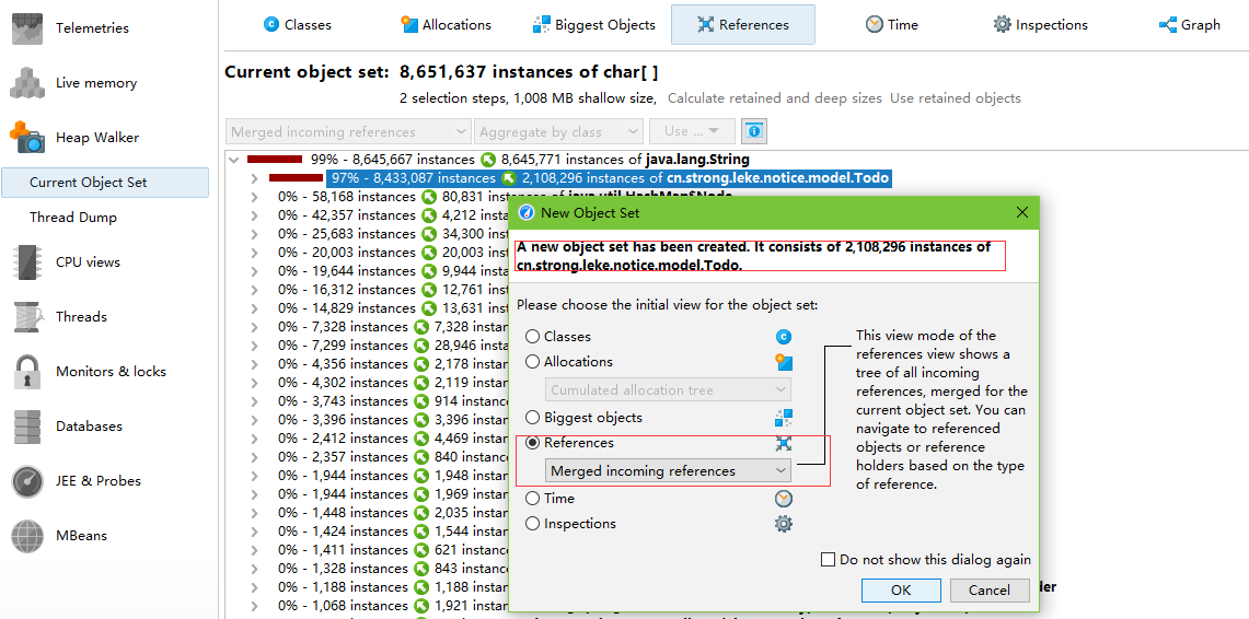 生产内存溢出,通过jprofiler对dump文件进行分析_jprofiler分析hprof文件线程-CSDN博客