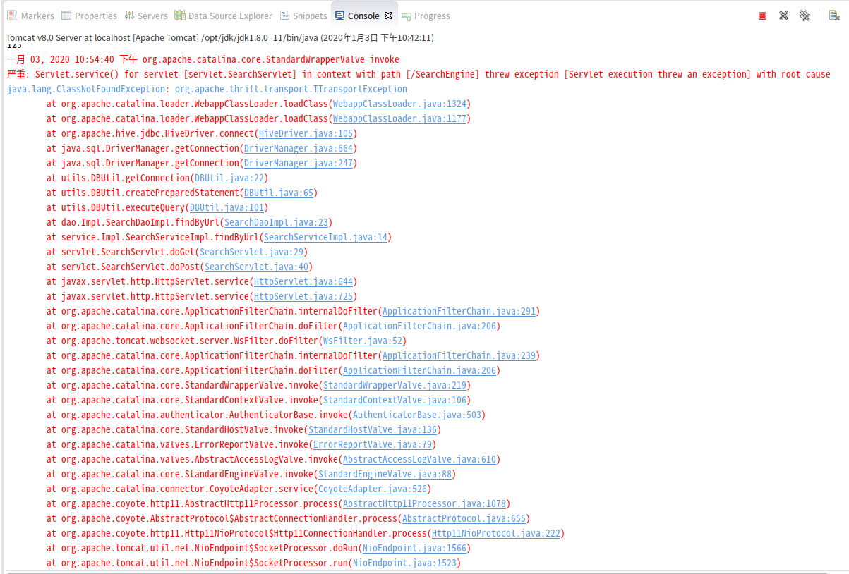 jdbc连接hive报错：java.lang.ClassNotFoundException: org.apache.thrift.transport.TTransport-CSDN博客