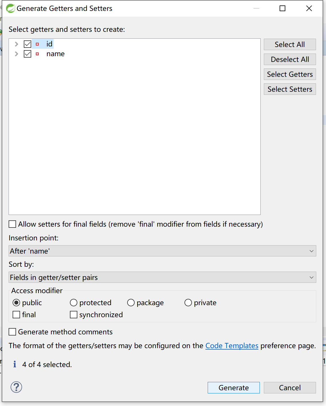 Java 类自动生成 Get Set 方法 Java Vscoad如何自动生成类的get Csdn博客