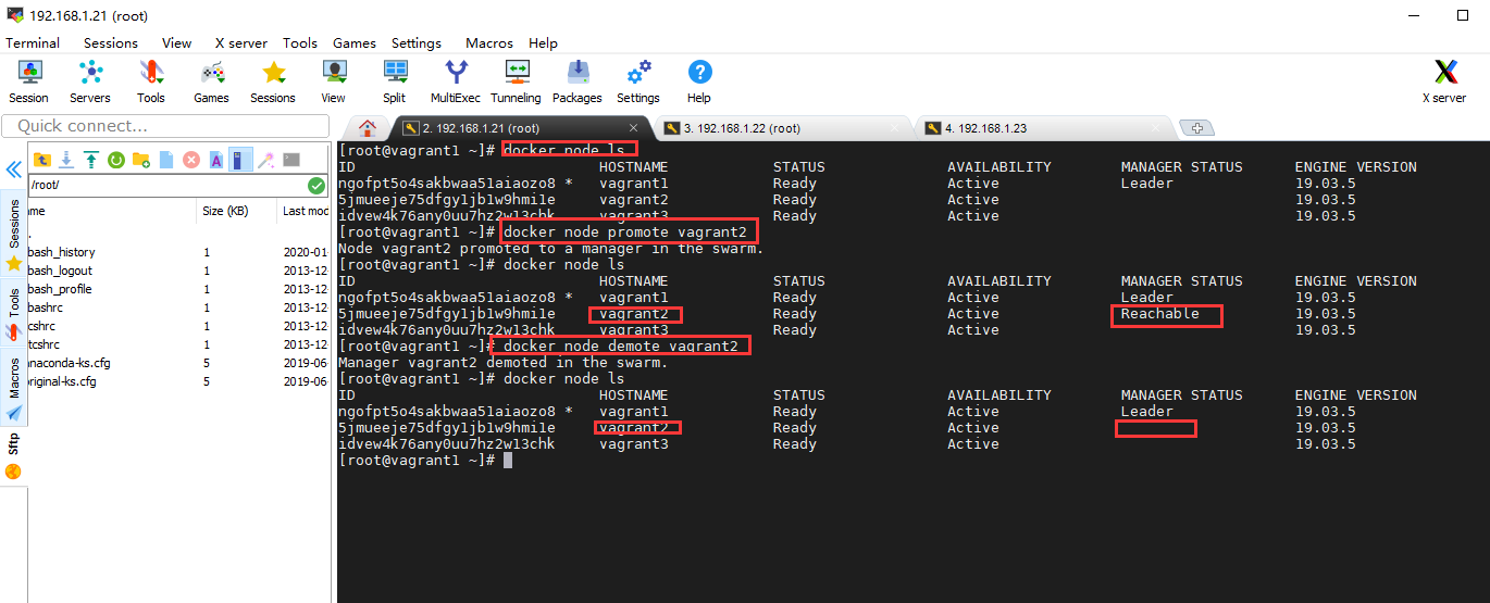 使用vagrant创建多台centos7虚拟机,并使用Docker Swarm建立主从集群_mobaxterm如何连接vagrant-CSDN博客