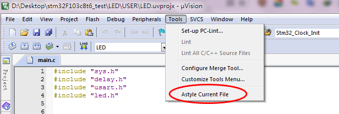 在Keil中利用AStyle插件格式化代码_keil格式化代码快捷键-CSDN博客