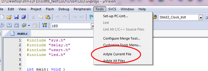 在Keil中利用AStyle插件格式化代码_keil格式化代码快捷键-CSDN博客