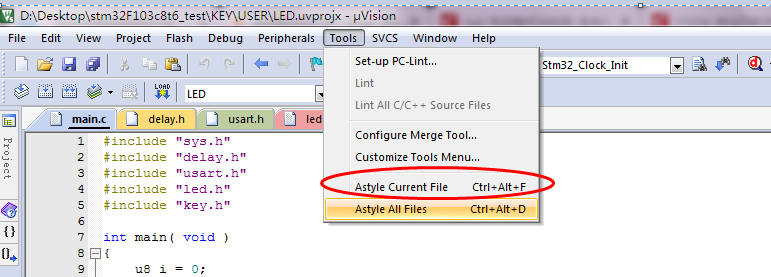 在Keil中利用AStyle插件格式化代码_keil格式化代码快捷键-CSDN博客