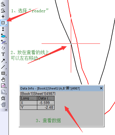 【Origin9.0教程】03-查看图片上的数据，最大最小值等_origin怎么显示曲线最大值最小值-CSDN博客