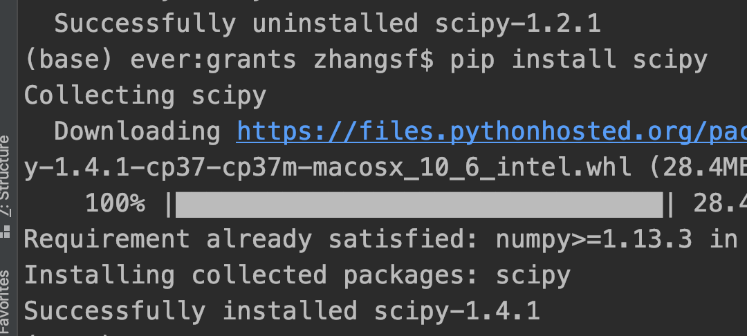 Python报错：ImportError: scipy/special/_ufuncs.cpython-37m-darwin.so, 2): Library not loaded_scipy ...