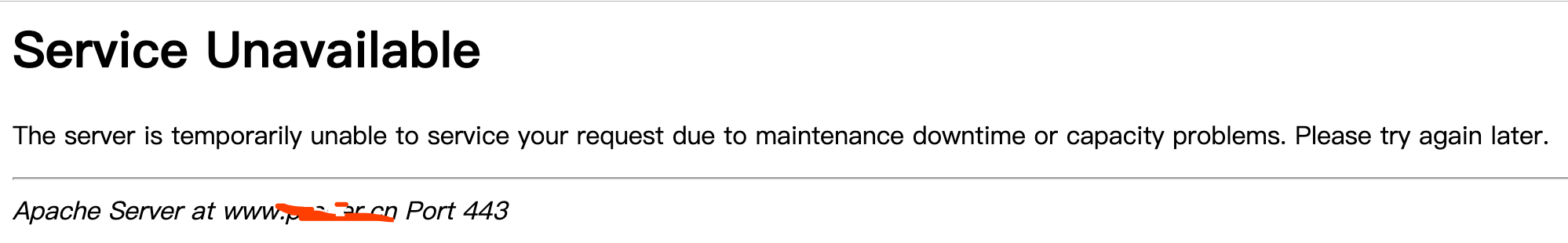 The server is temporarily unable to service your request due to maintenance downtime or capacity ...