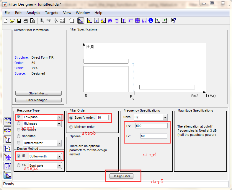 MATLAB滤波器设计fdatool（filterDesigner）工具箱使用_matlab filter tool-CSDN博客