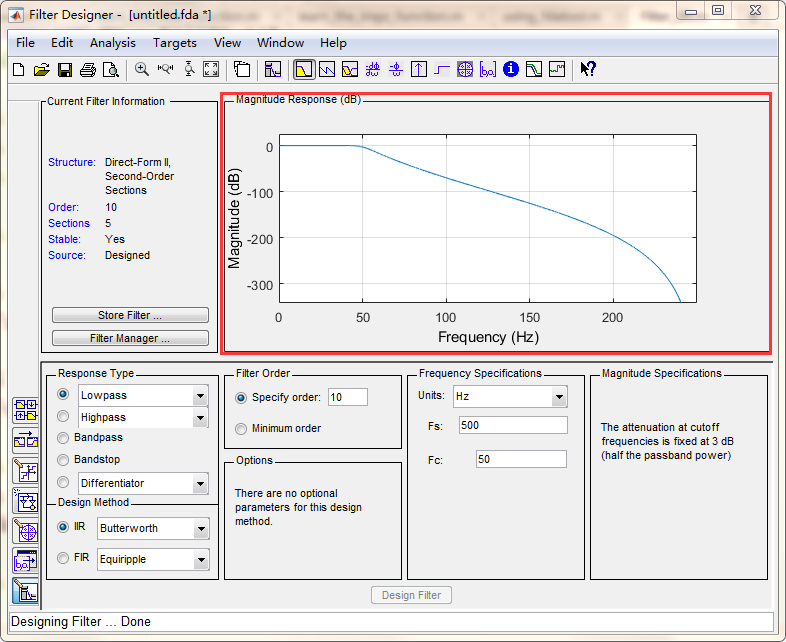 MATLAB滤波器设计fdatool（filterDesigner）工具箱使用_matlab filter tool-CSDN博客