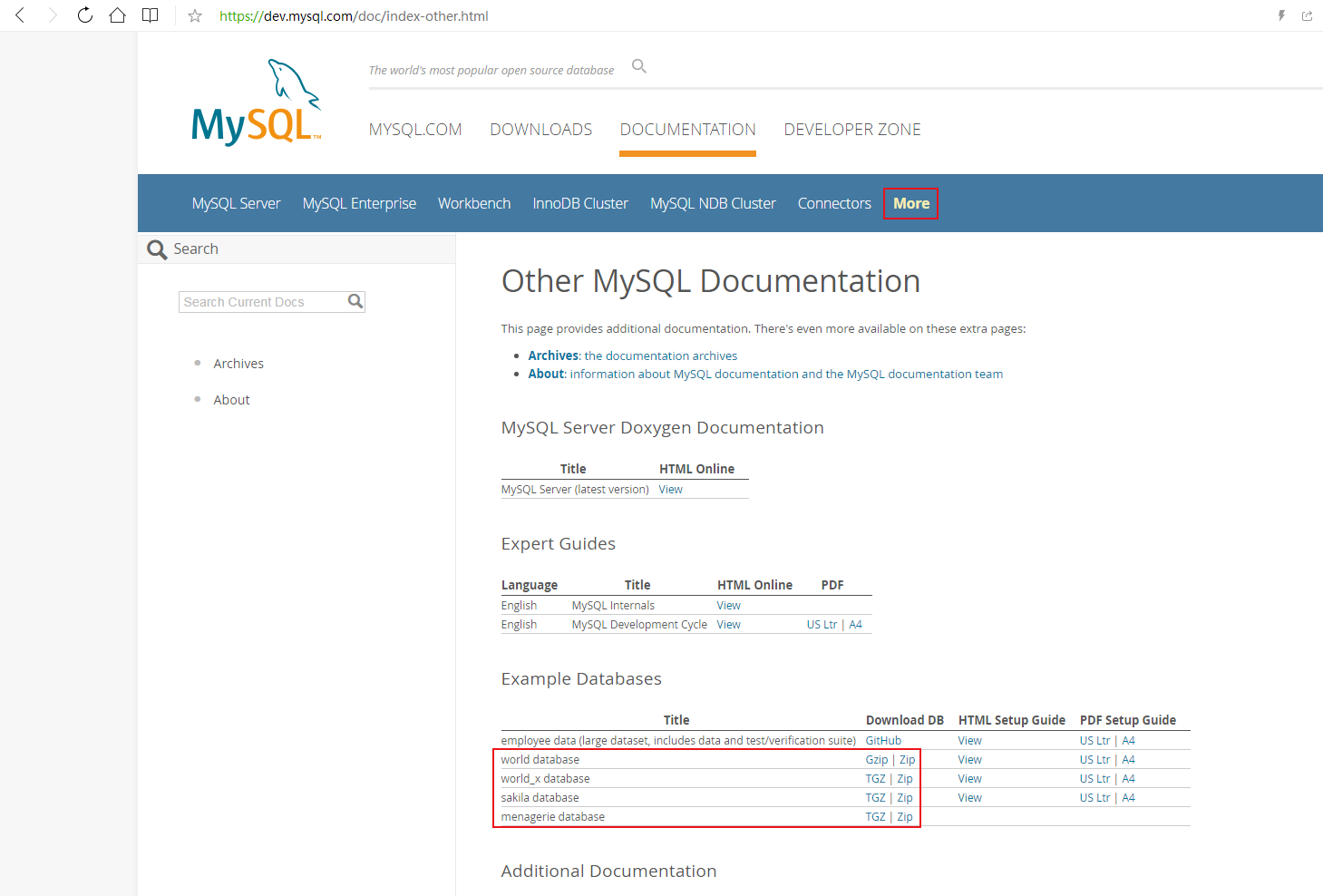 Mysql官方提供的测试数据库脚本和数据文件下载mysql 测试查询速度 数据库文件 下载 Csdn博客 