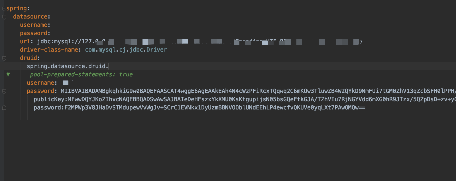 Springboot利用druid连接池做数据库密码加密（password Callback）spring 