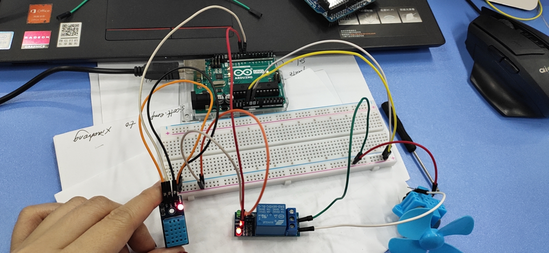 DHT11大气温湿度模块+直流电机实现根据温度控制风扇转动_weixin_41800393的博客-CSDN博客