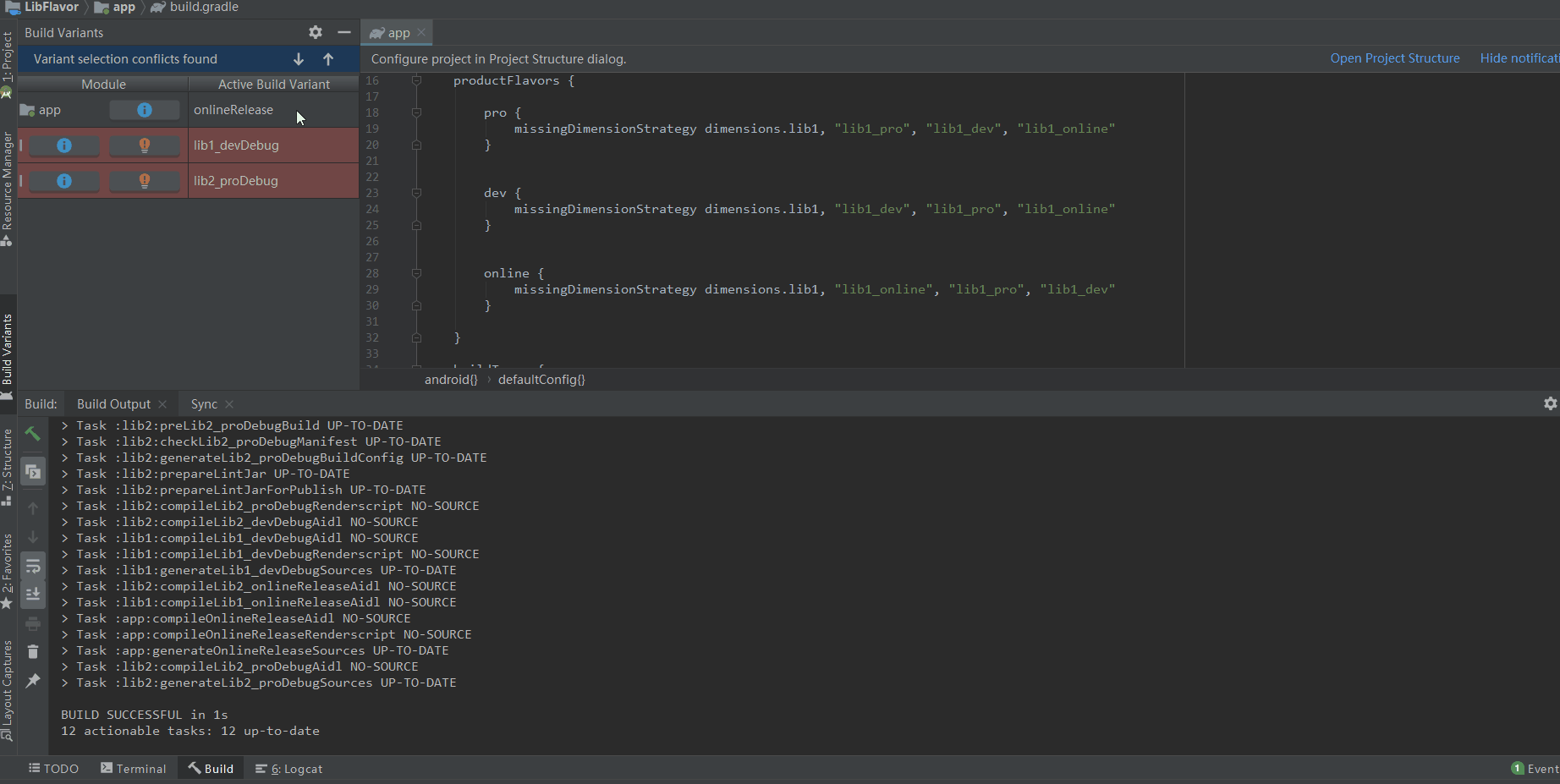 Android 多productFlavors的lib module的配置及随app module切换build variant变化 ...