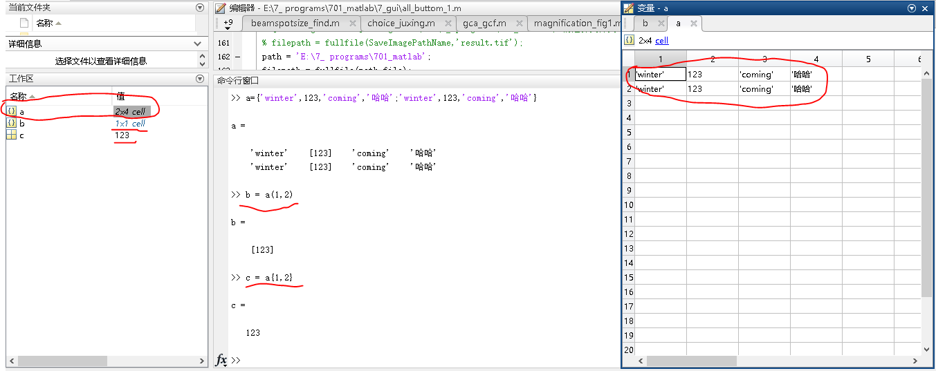 Matlab中cell数组用法matlab Acell数组 Csdn博客 