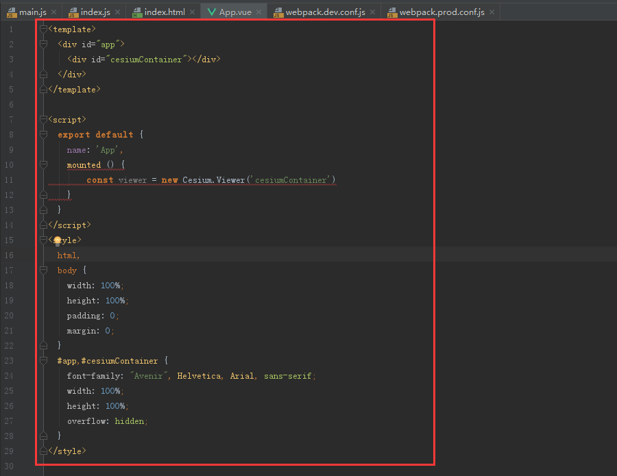idea开发工具 vue+cesium+webpack的环境配置（helloworld）_idea webpack配置-CSDN博客