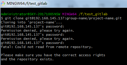 git客户端使用ssh秘钥登录GitLab时提示permission denied please try again_gitlab ssh permission denied-CSDN博客