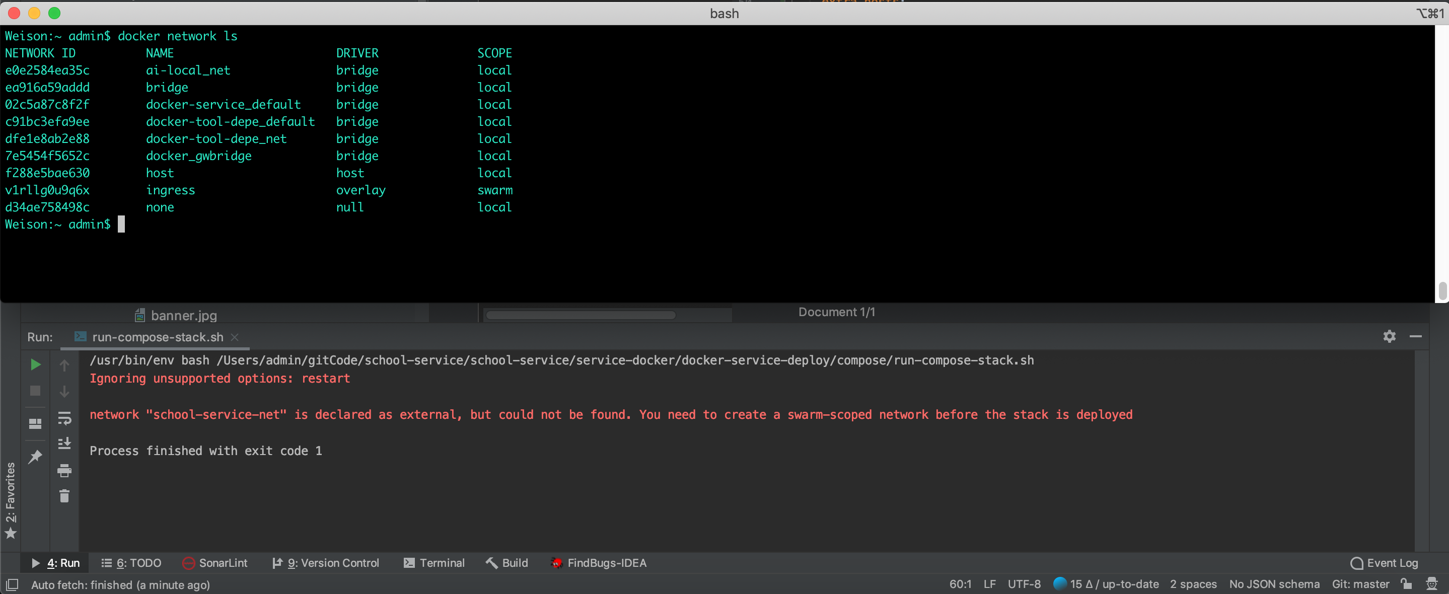 Network Xxx Is Declared As External But Could Not Be Found You Need To Create A Swarm
