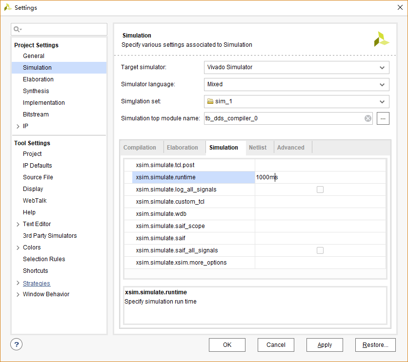 Vivado Dds Ip核参数设置和仿真 Dds Compiler 生成1mhz的正弦波 Csdn博客