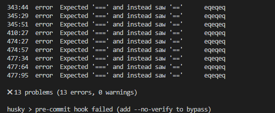 git提交代码报错（husky ＞ pre-commit hook failed (add --no-verify to bypass)）_vue3使用huskey导致gitcommit ...