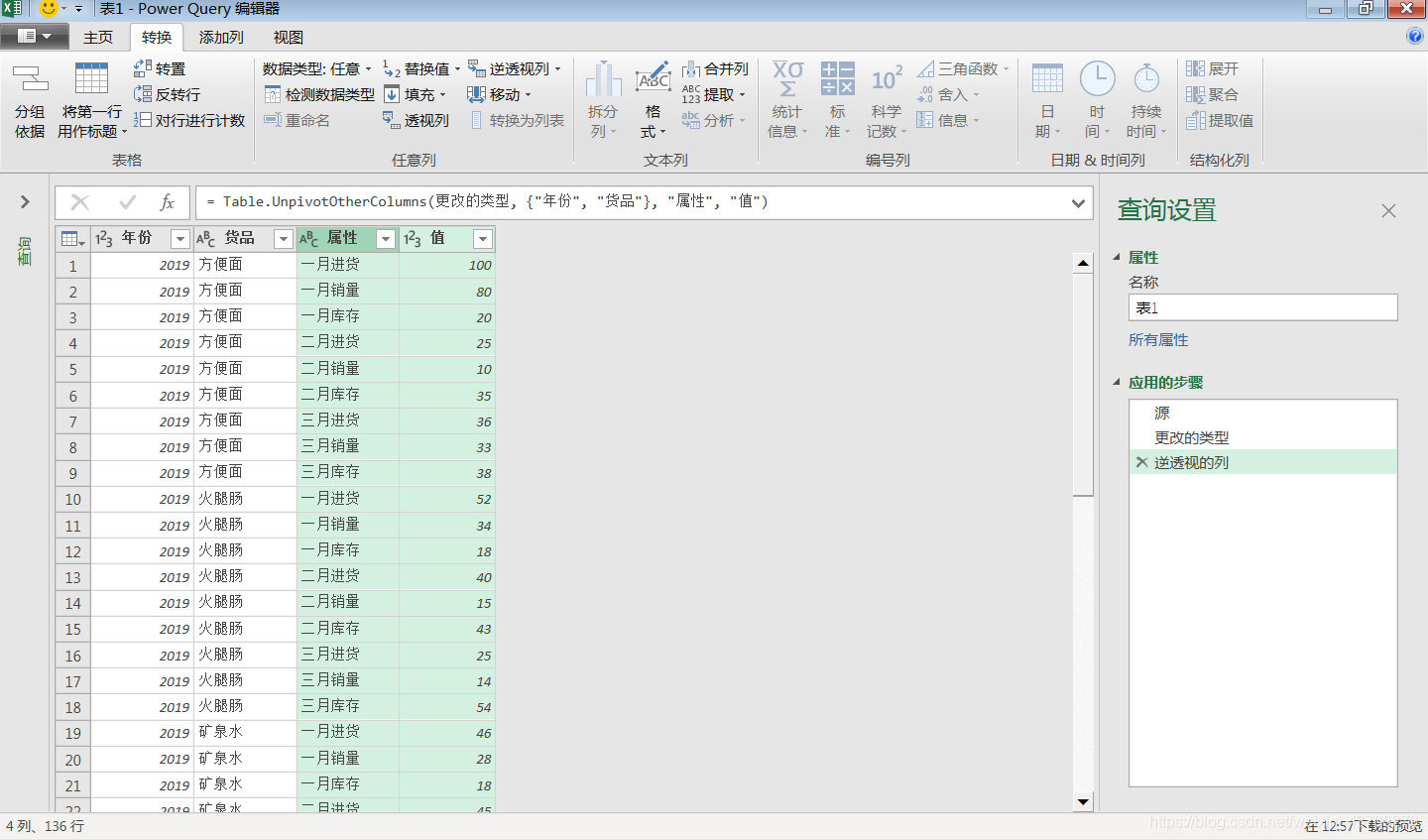 Power Query 逆透视列的实际应用(多单元格合并)逆透视 标题合并 Csdn博客
