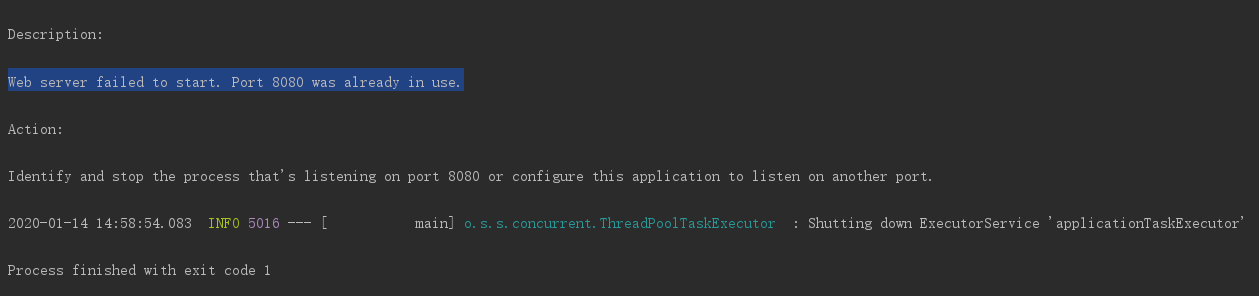 Spring Boot 报错：Web server failed to start. Port 8080 was already in use.-CSDN博客