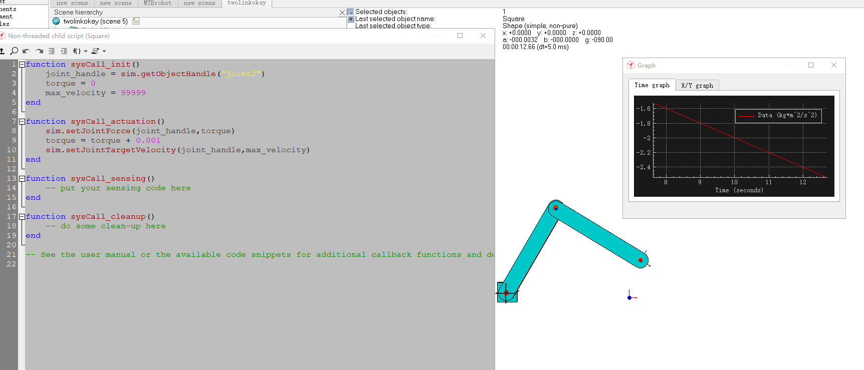 V-REP教程（十二) 关节力矩控制和物理引擎属性_vrep 摩擦力修改-CSDN博客