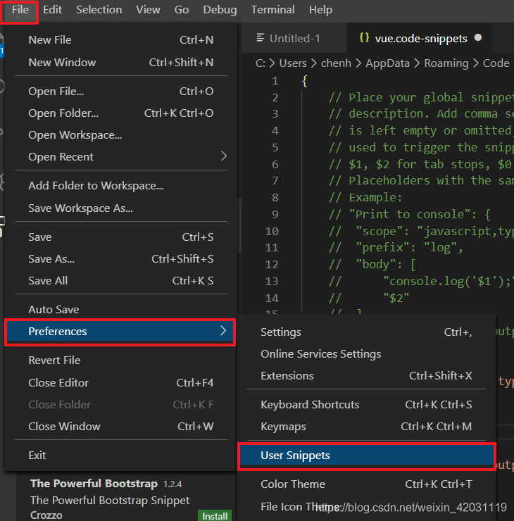 使用vscode快速生成用户自定义代码段vscode写scl代码 Csdn博客