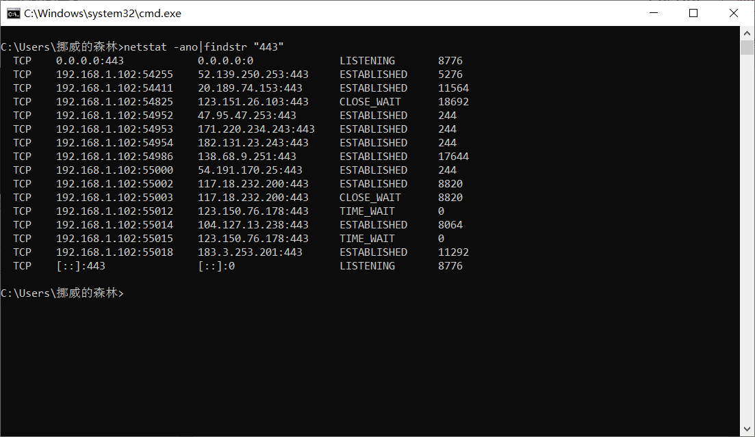 windows查看某个端口状态，以及占用的程序_netstat命令 端口 筛选-CSDN博客