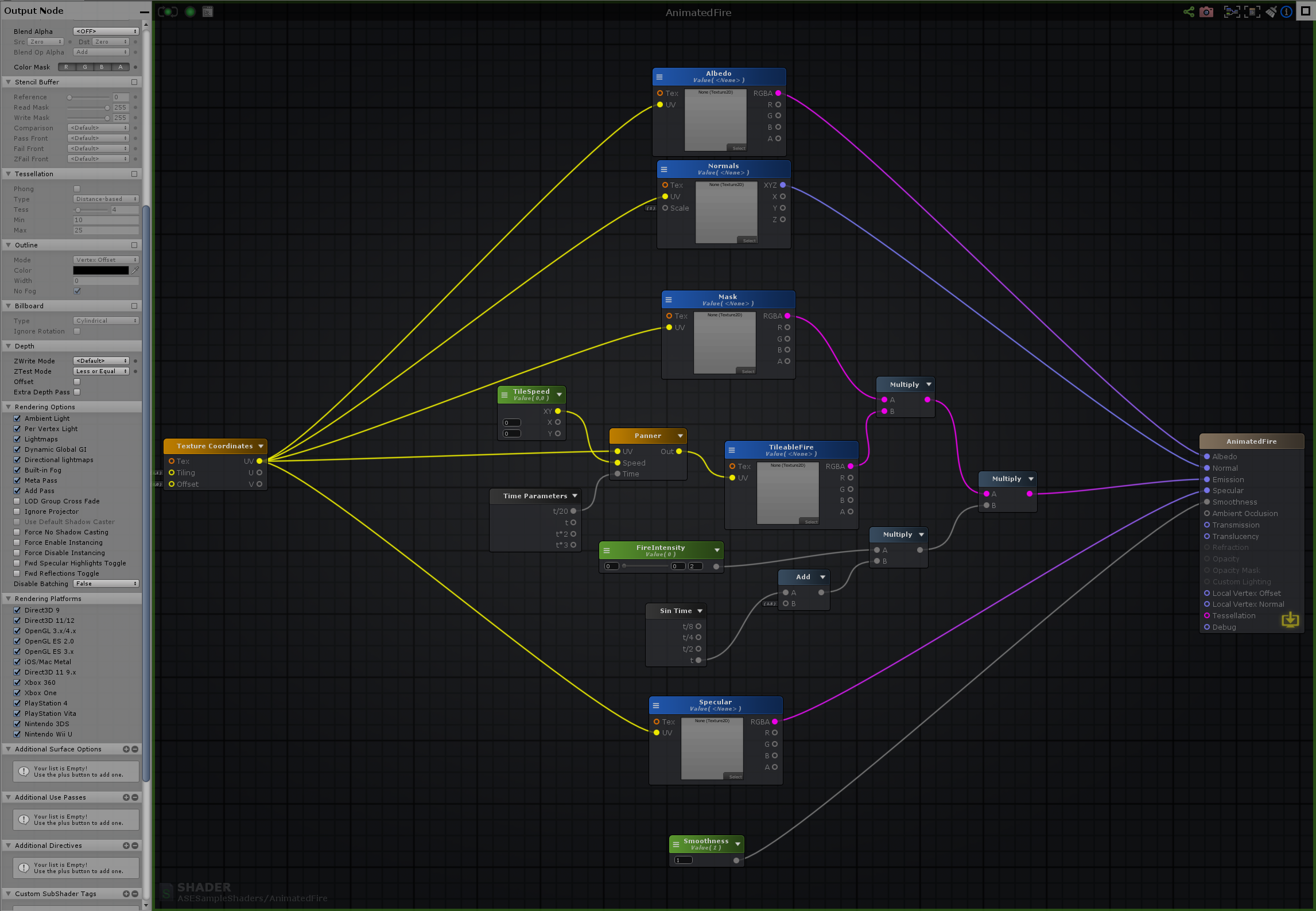 Unity ASE案例解析—AnimatedFire（火焰动画效果）_ztest mode,less-CSDN博客