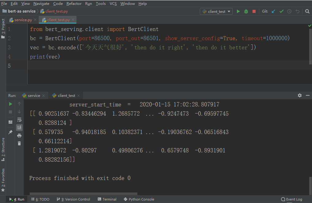 在win10环境部署bert-as-service，并使用bert生成句子向量_bert-as-service milvus-CSDN博客