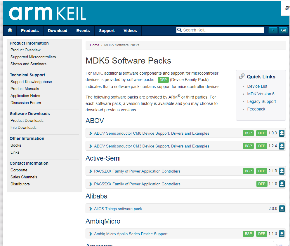 KEIL Software Packs 软件包下载地址_keilsoftware-CSDN博客
