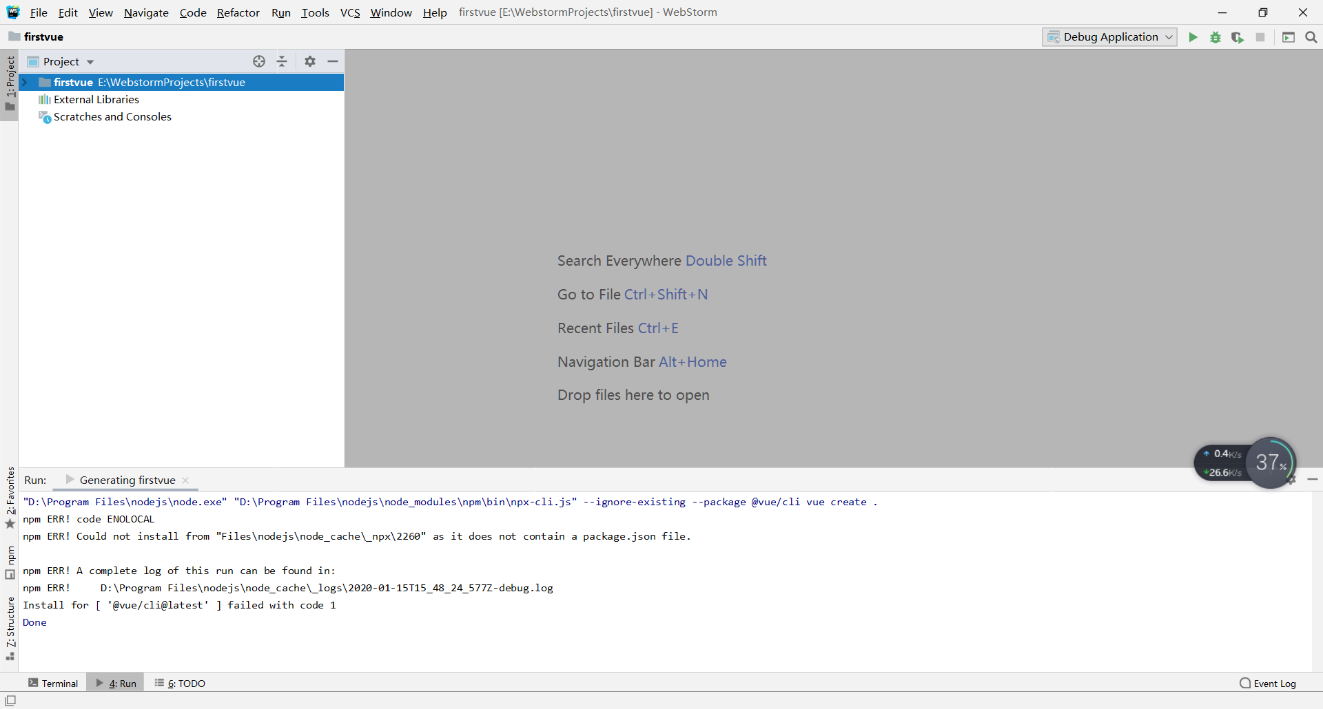 WebStorm2019.3.1版本创建VUE项目_webstorm创建vue项目是个空文件-CSDN博客