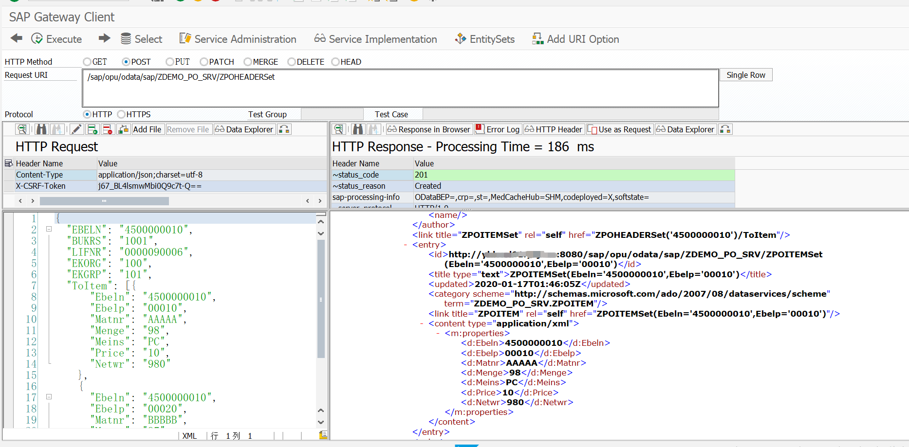 ODATA入门:CREATE_DEEP_ENTITY方法实现PO抬头和明细一起创建_create deep entity-CSDN博客