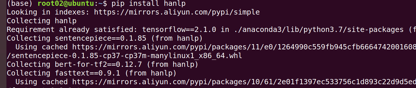 Ubuntu18下python(Anaconda)中安装hanlp与简单使用测试无需安装Java_ROOOOOOM的博客-CSDN博客