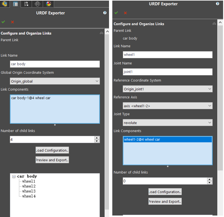 V-rep运动学仿真笔记（二）——固定四轮小车，URDF模型导入_vrep如何导入urdf-CSDN博客