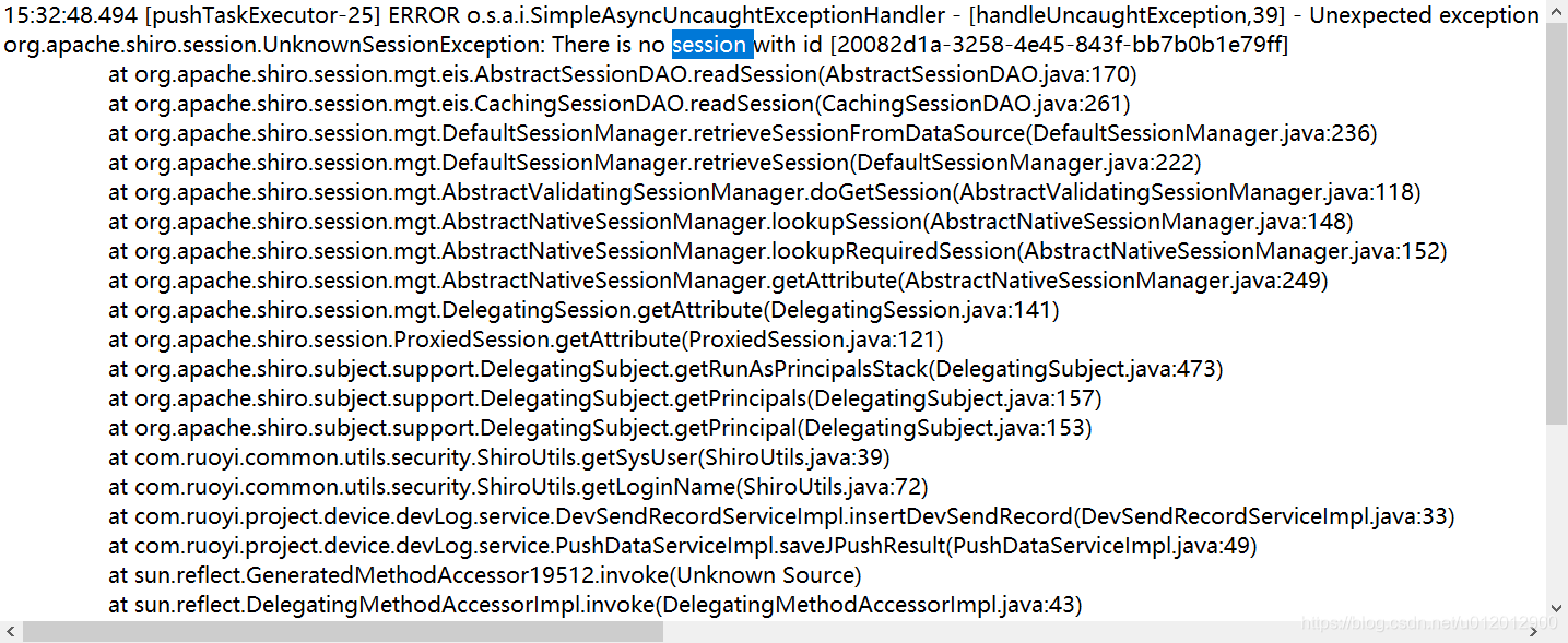 Springboot报错ssionunknownsessionexception There Is No Session With Id Xxx