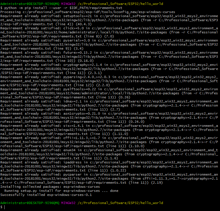 ESP32执行make menuconfig报错The following Python requirements are not satisfied:问题解决-CSDN博客