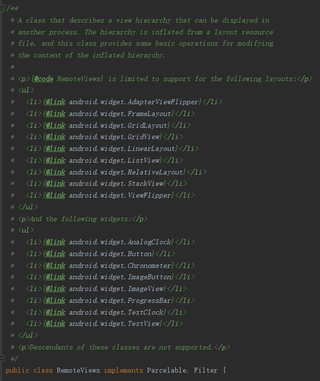 RemoteViews布局和类型限制源码分析_remoteviews限制-CSDN博客