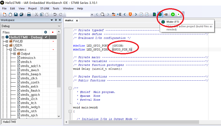 STM8S开发入门之使用EWSTM8(IAR STM8S)新建工程点亮一个LED（基于STM8S001J3）_iar for stm8新建工程-CSDN博客