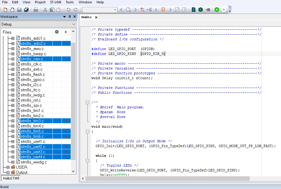 STM8S开发入门之使用EWSTM8(IAR STM8S)新建工程点亮一个LED（基于STM8S001J3）_iar for stm8新建工程-CSDN博客