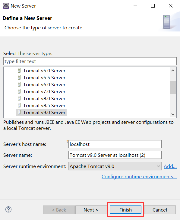 在eclipse上配置tomcat（包括解决找不到server，配置8.0以上版本）_esclipse配置runtime environment里面没有tomcat service只有v-CSDN博客
