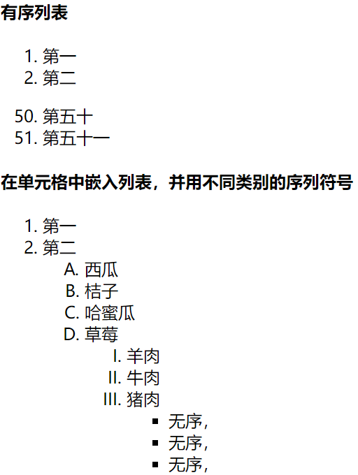 HTML表格table和列表ul、ol、dl标签_html table表格加上ul-CSDN博客